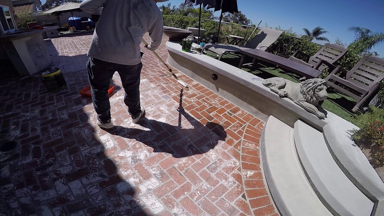 Applying Glaze N Seal to our red brick floor. - YouTube