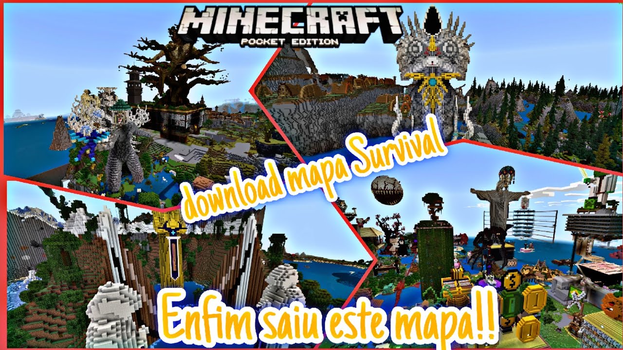 Enfim Saiu Este Mapa!! Download Mapa Survival Minecraft Bedrock!! - YouTube