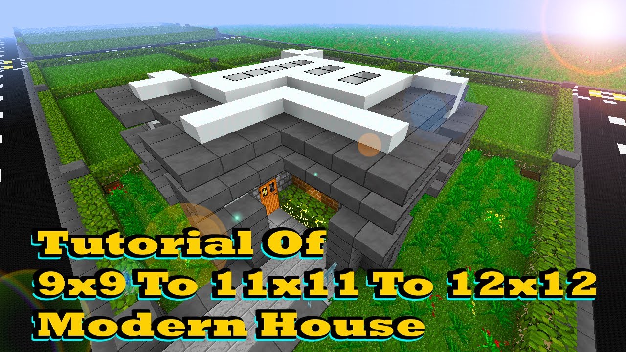 Minecraft Tutorial Of 9x9 To 11x11 To 12x12 Modern House - YouTube