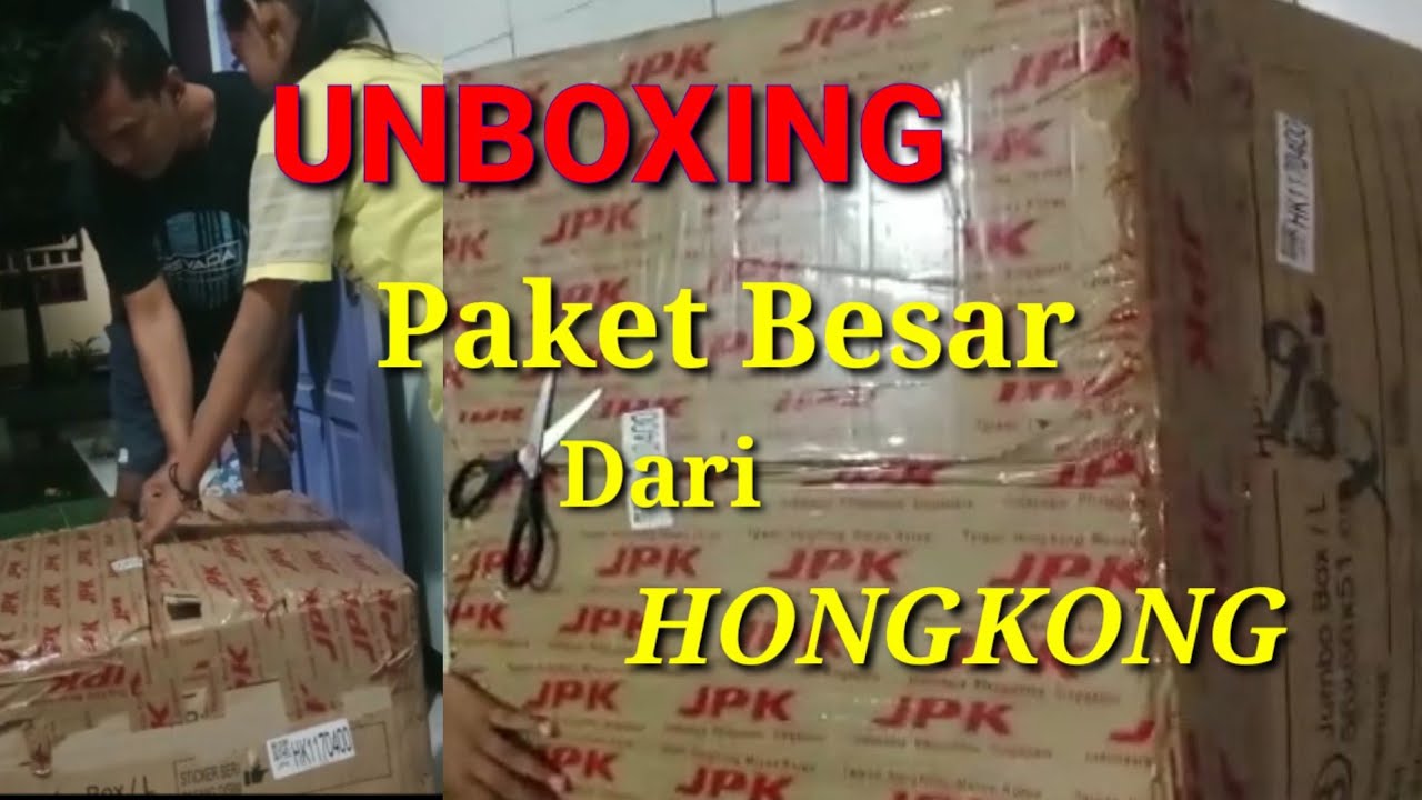 unboxing paketan super besar dari hongkong, vlog tkw hongkong - YouTube