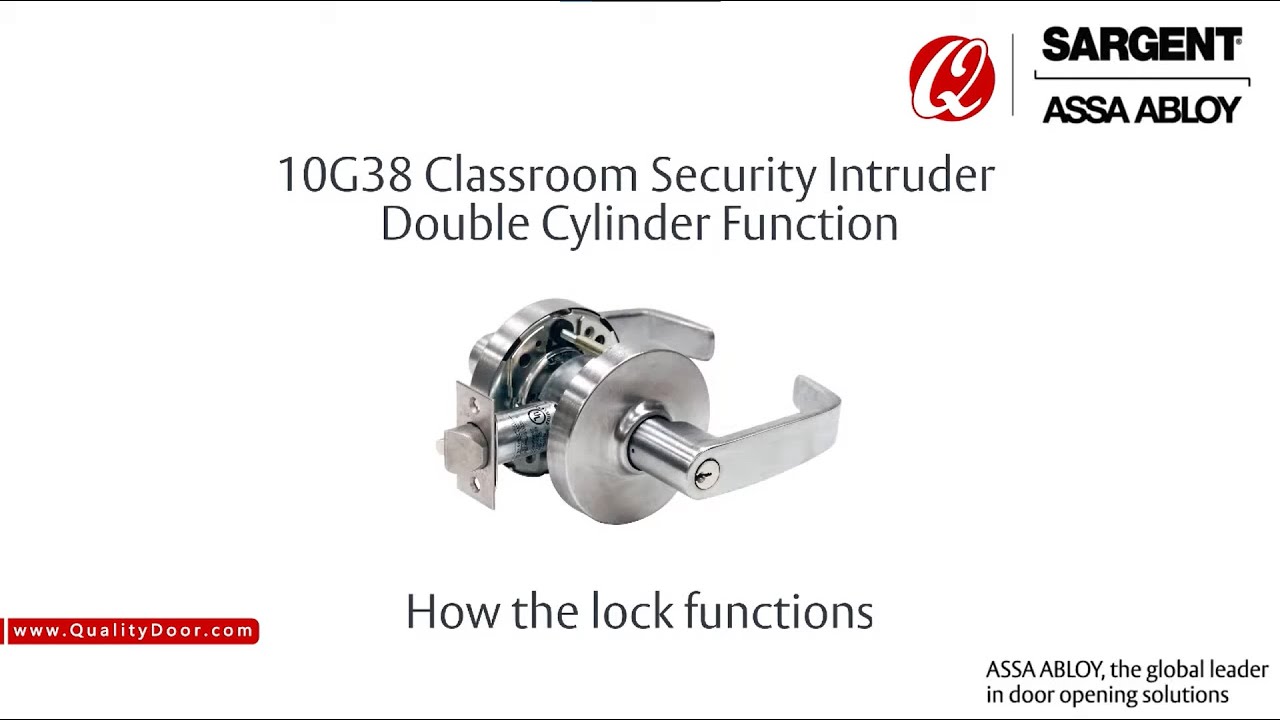 Sargent 10 Line 10g38 Classroom Security Intruder Double Cylinder Function Lock Youtube