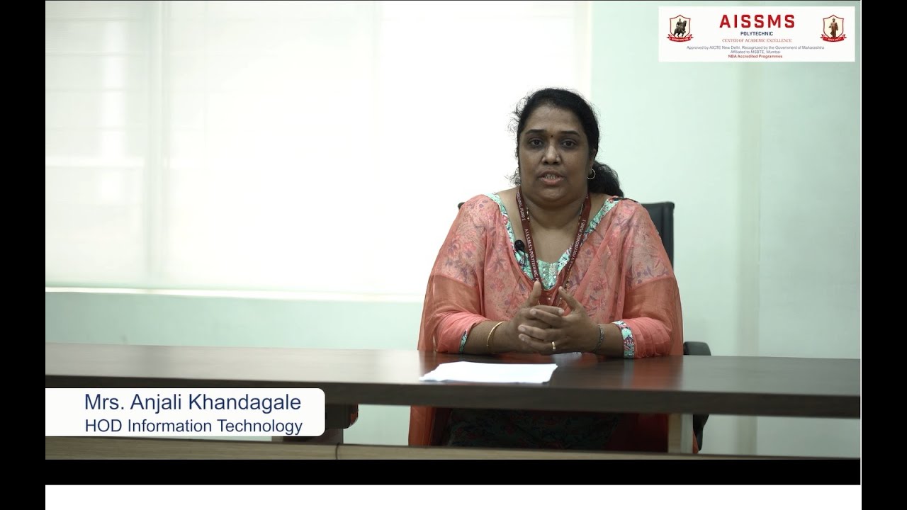 HOD Message - Information Technology | Mrs. Anjali. S. Khandagale, HOD IT - YouTube