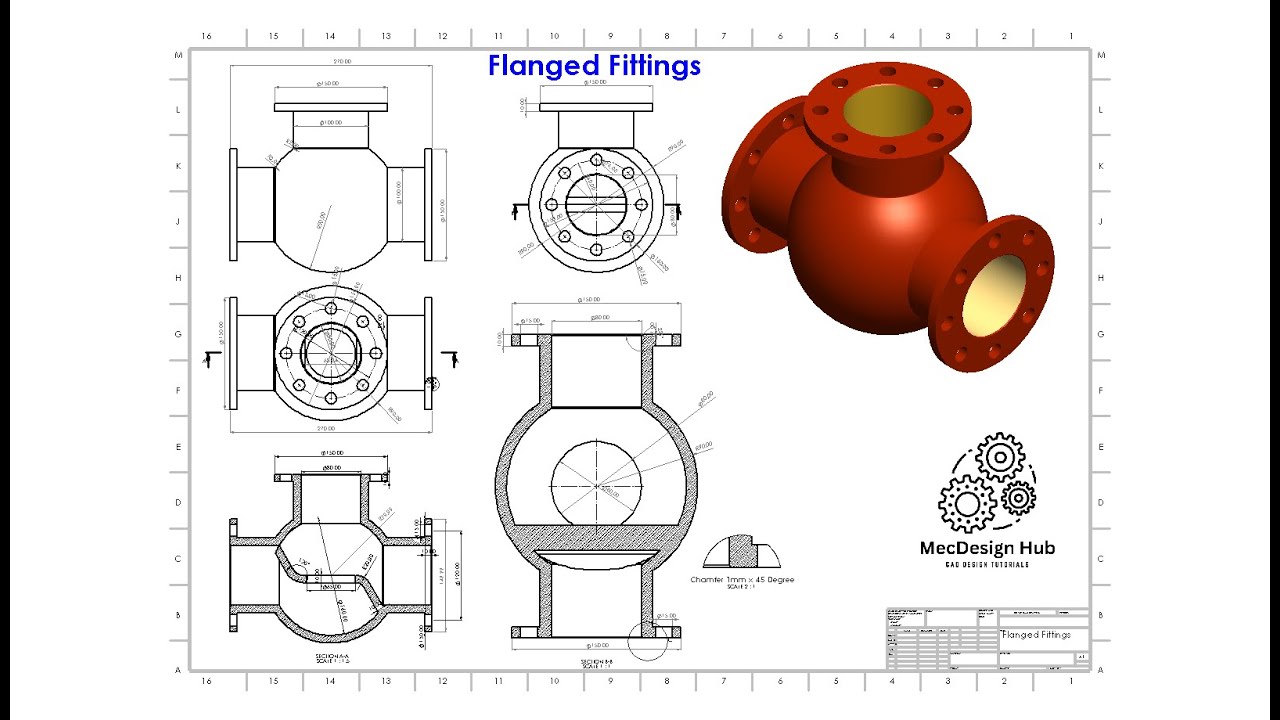SolidWorks Tutorial: Design a Flanged Fitting – Step-by-Step Guide for ...