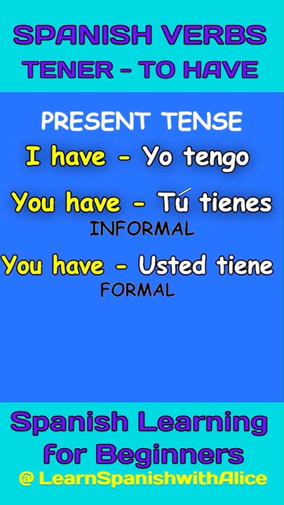 Spanish Verb TENER (To Have) #shorts #spanish #verb #español 😀 - YouTube