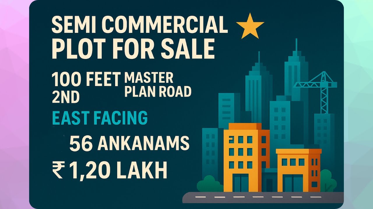 🔥Semi-Commercial Plot for Sale | 2nd Plot from 100Ft Road | East Facing ...