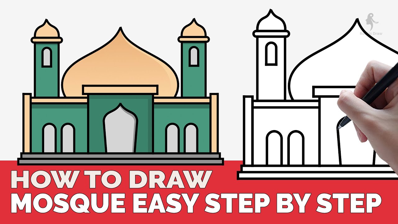 HOW TO DRAW MOSQUE EASY - YouTube