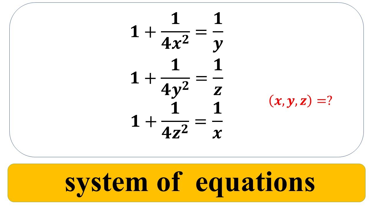 math Olympiad preparation | system of equations - YouTube