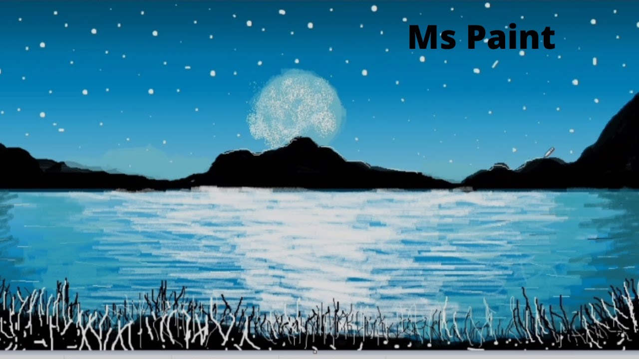 How to draw nature scenery in ms paint |computer drawing|mspaint ...