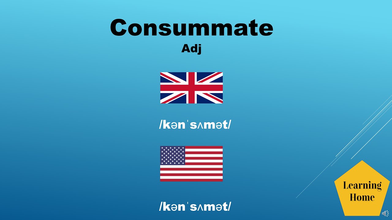 Consummate meaning pronunciation and synonyms - YouTube