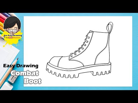 Easy Drawing Combat Boot - YouTube