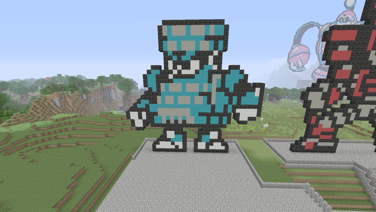 Minecraft: Pixel Art Tutorial: Block Man/Brick Man (Mega Man 11) - YouTube