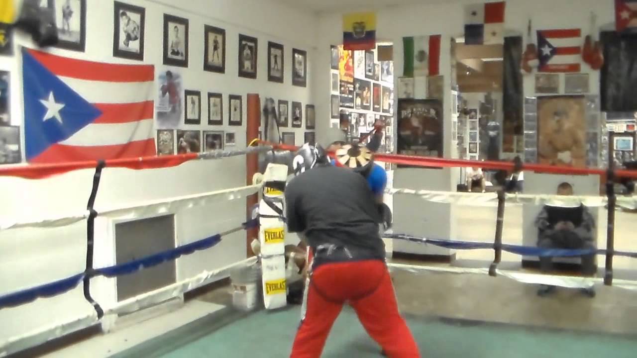 David Sanders Boxing at Aaron Davis's gym - YouTube