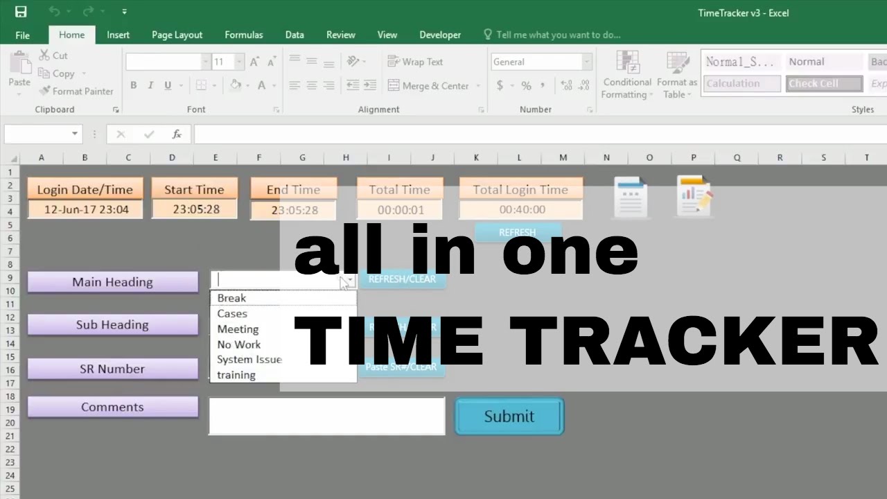 All In One Excel Time Tracker Vba Sample Attached Youtube