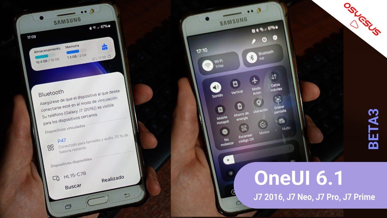 Beta 3 OneUI 6.1 Android 14 para Exynos 7870 J7 2016, J7 Neo, J7 Pro ...