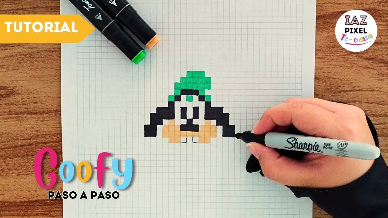 Como pintar a GOOFY en PIXEL ART – Tutorial paso a paso #mickeymouse ...