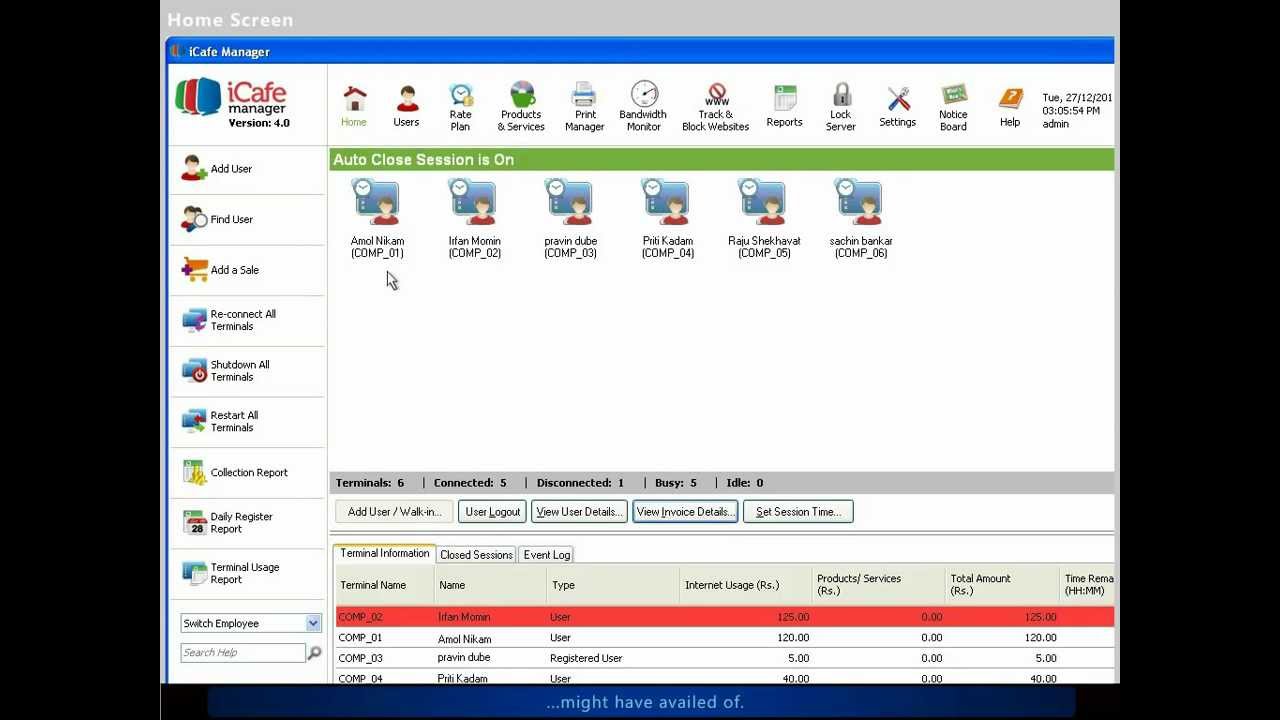iCafe Manager: Home Screen - YouTube