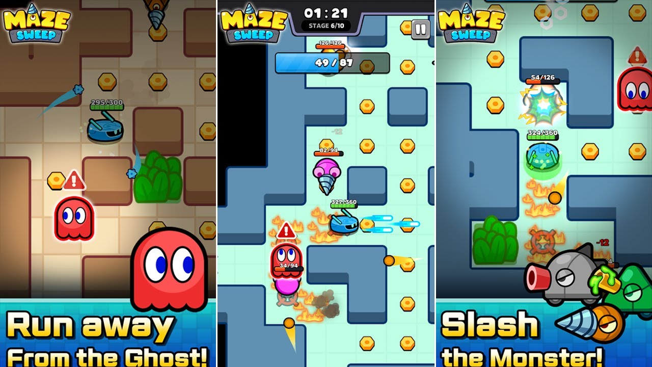 Maze Sweep Gameplay | Games Like PacMan - YouTube