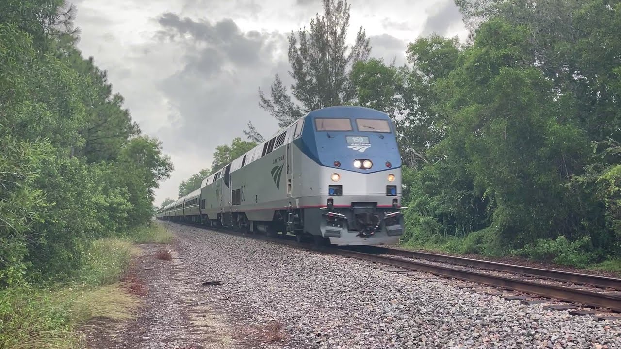 Two P42DC Leading Amtrak Silver Meteor Southbound - YouTube