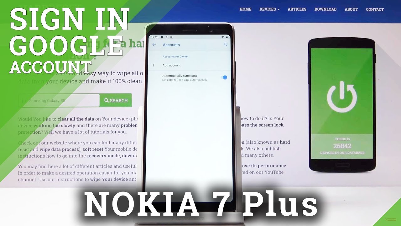 How to Add and Remove Google Account in NOKIA 7 Plus - Account Creation ...
