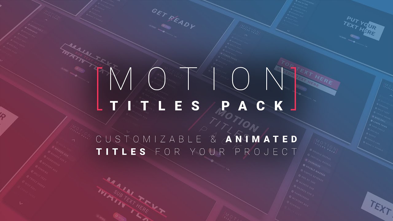 Motion Titles Pack - Unity Asset (v1.0) - YouTube