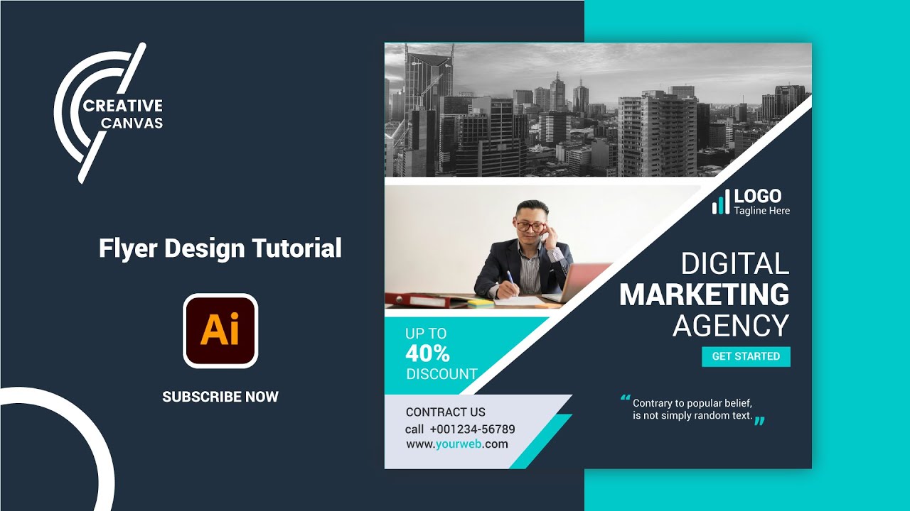Ultimate Flyer Design Challenge: Adobe Illustrator Showdown | Step-by ...