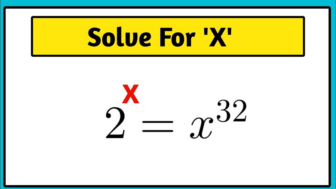 Math Olympiad |A Nice Algebra Problem x=? - YouTube