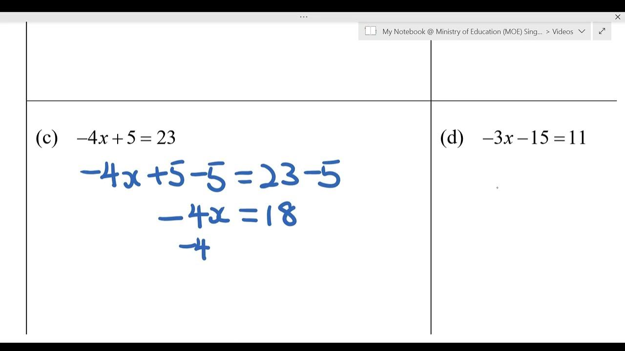 A103 Solving Simple Linear Equation Part 1 - YouTube