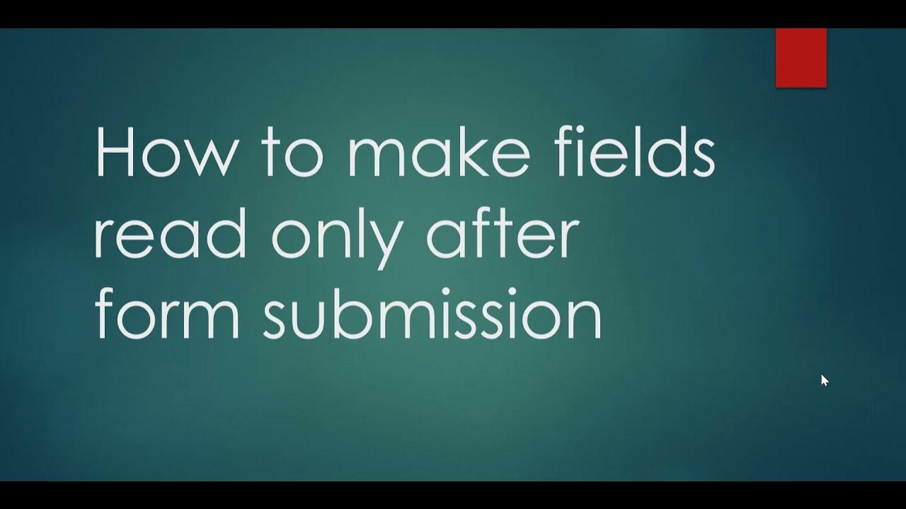How to make fields read only after form submission in servicenow - YouTube