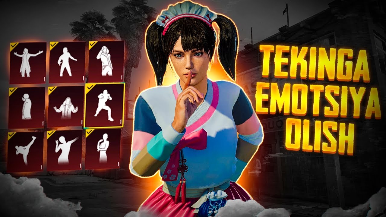 🔥PUBG MOBILEDA TEKINGA EMOTSIYA OLISH // TEKINGA KIYIM OLISH😱 - YouTube