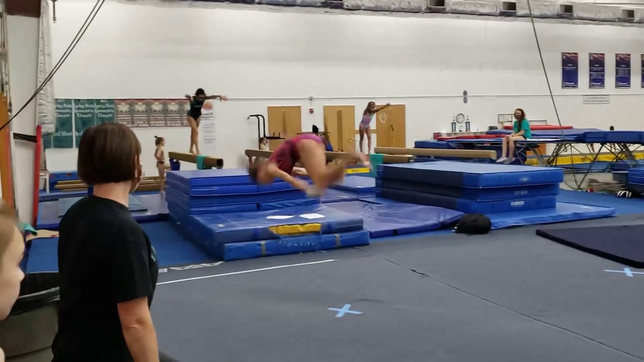 Level 8 front handspring front pike front tuck on floor! - YouTube