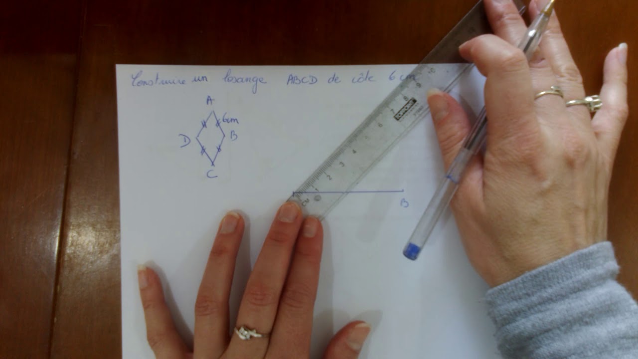 Construire un losange connaissant ses côtés - YouTube
