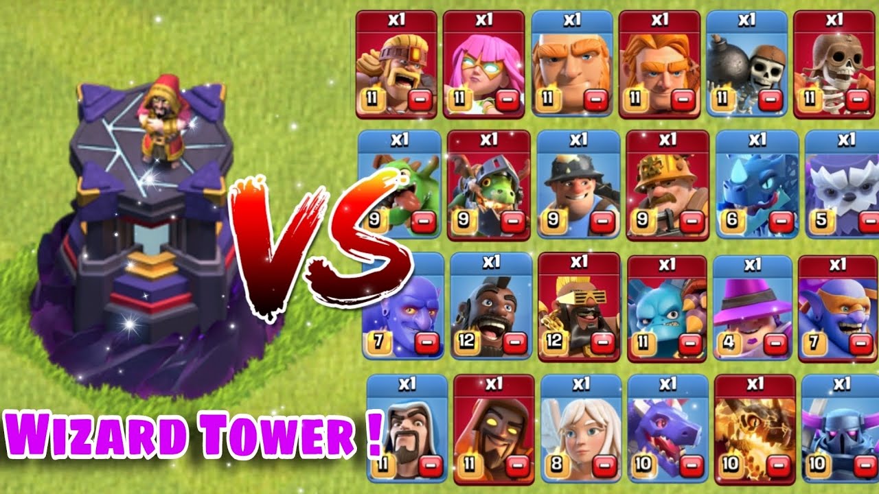 New Max level Wizard Tower 🔥VS all New max troops in Clash of Clans ...