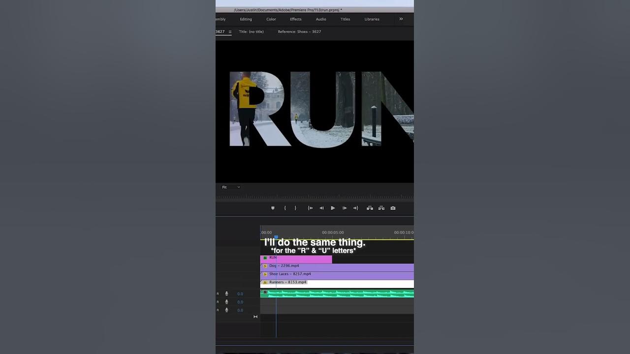VIDEO in TEXT Shape Effect - How to Animate Letter by Letter Adobe Premiere Pro CC Tutorial ...