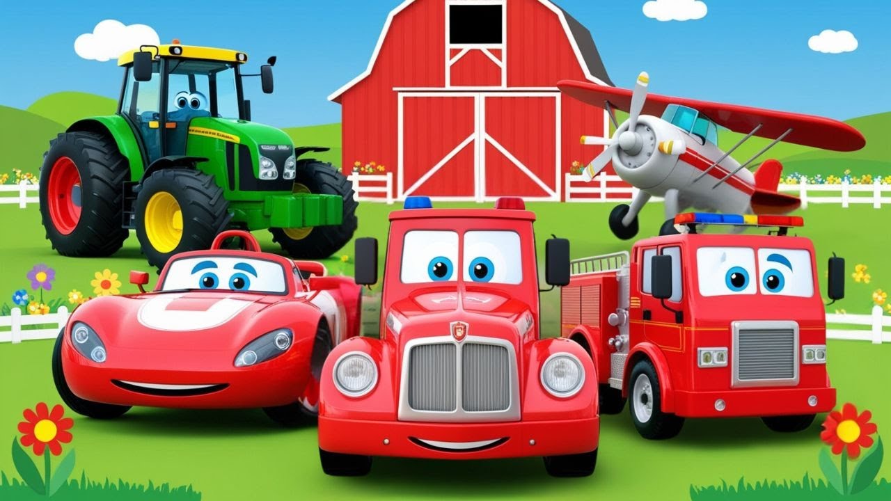 Aeroplane ,Bus, Car Learn Vehicle Color’s ,Numbers Song for Toddlers ...