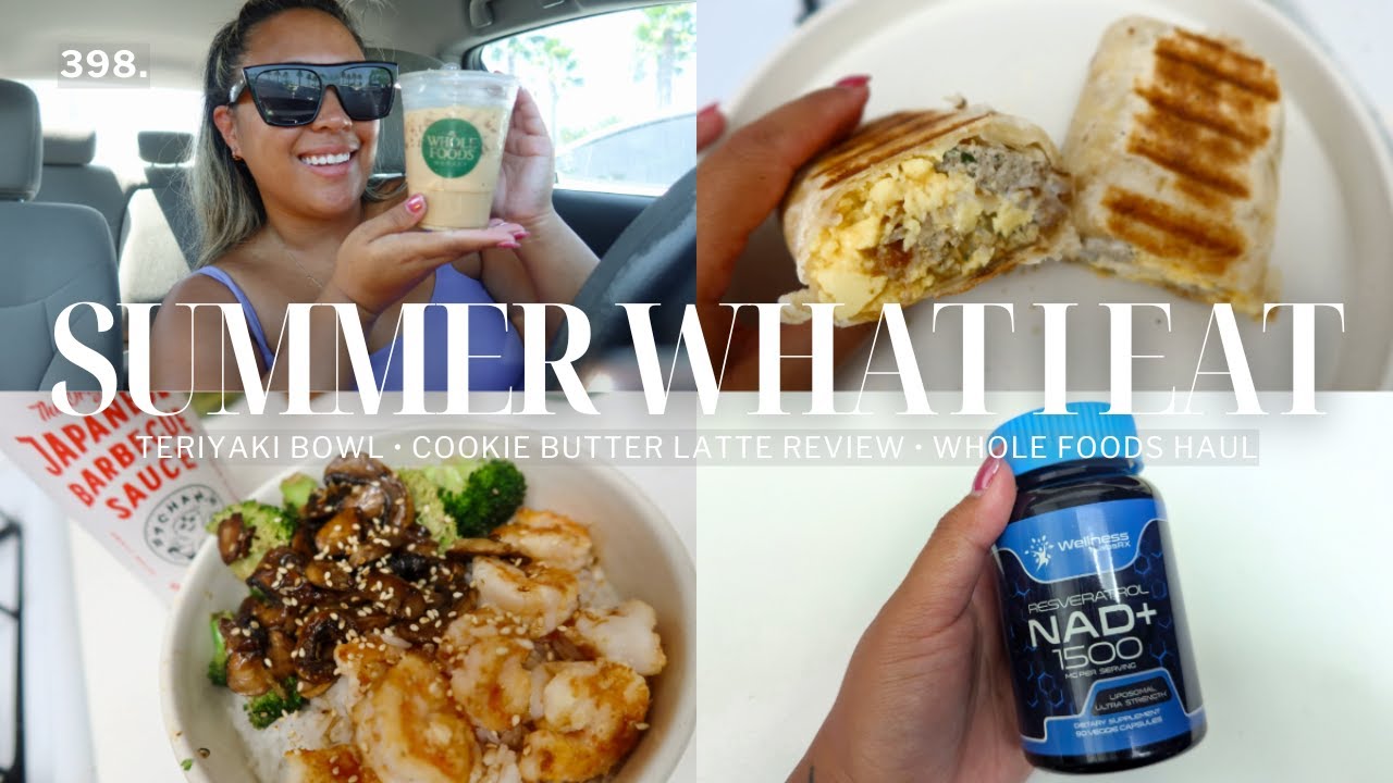 WHAT I EAT IN A DAY: Breakfast Burrito Hack, Whole Foods Latte Review + NAD Supplement | Vlog ...