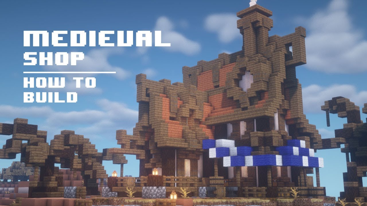 Minecraft | How to build Medieval shop - YouTube
