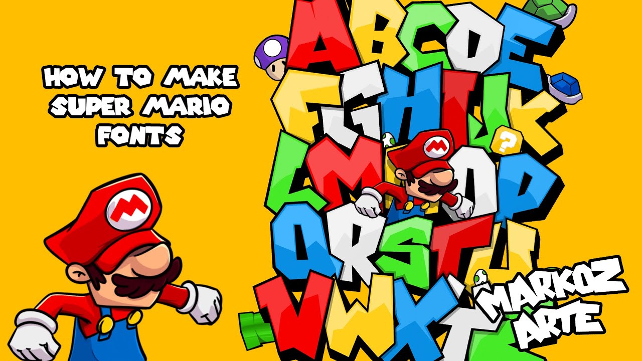 How to Draw Super Mario Letters - Graffiti Style - YouTube