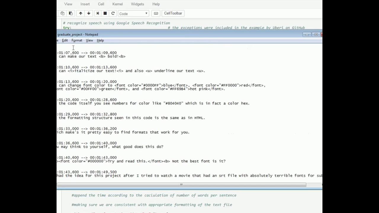 CSCI 7 - Speech to Subtitle file in Python - YouTube