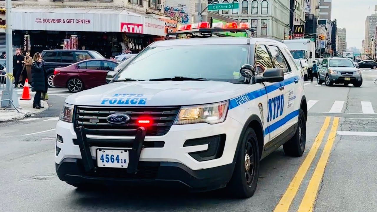NYPD POLICE INTERCEPTOR UTILITY RESPONDING ON CANAL STREET IN CHINATOWN ...