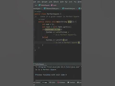 Perfect Square | Check if a number is Perfect Square | java | interview Questions - YouTube