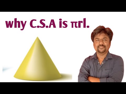 why curved surface area of cone is πrl I cone ka csa I 8th I 9th I 10th ...
