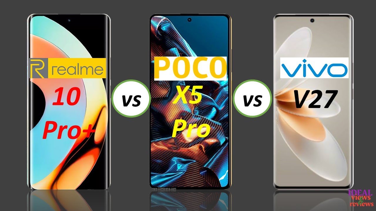 Realme 10 pro plus vs Poco x5 pro vs Vivo v27 comparison - YouTube