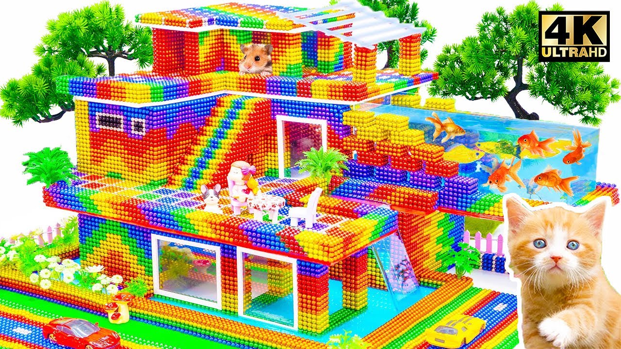 DIY - Build Aquarium Mansion With Fish Pond And Rainbow Rooftop For ...