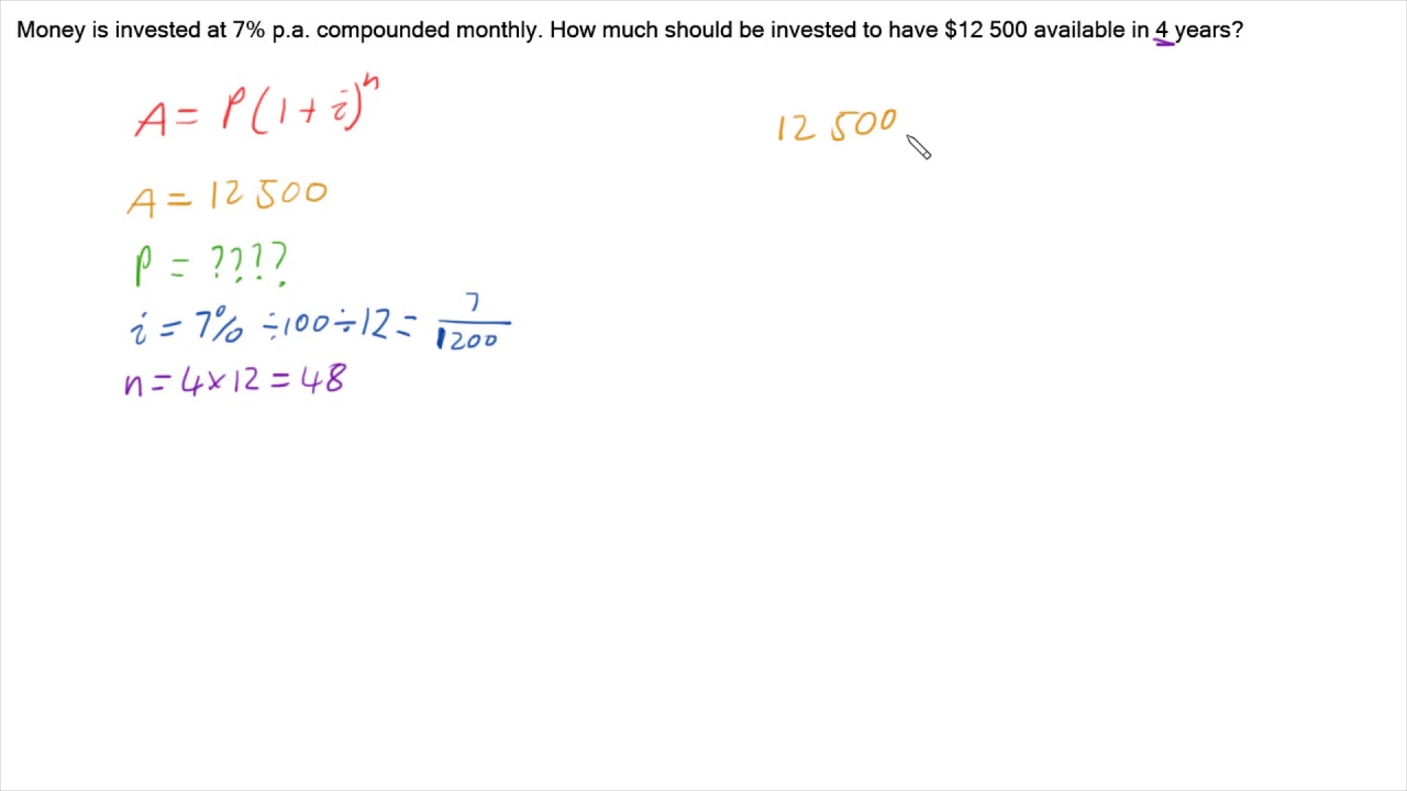 Compound Interest - Calculate Principal - YouTube