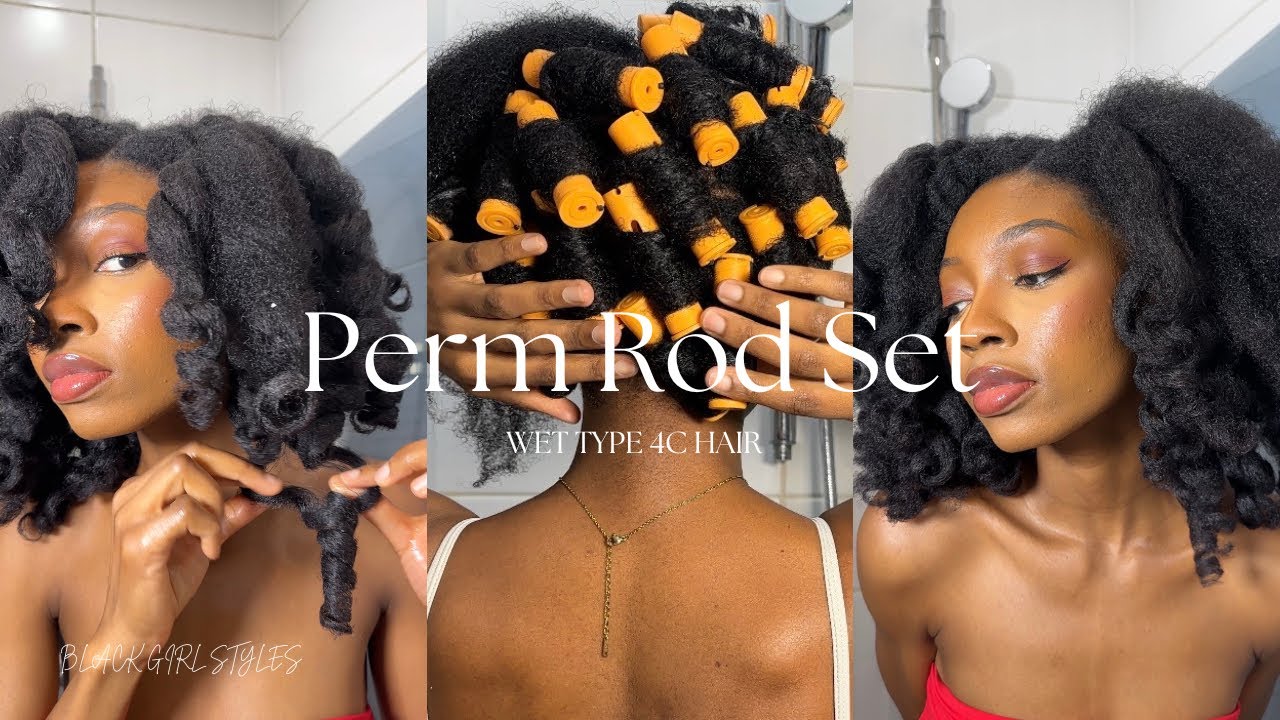 PERM ROD SET ON WET NATURAL HAIR | Type 4 Hair - YouTube