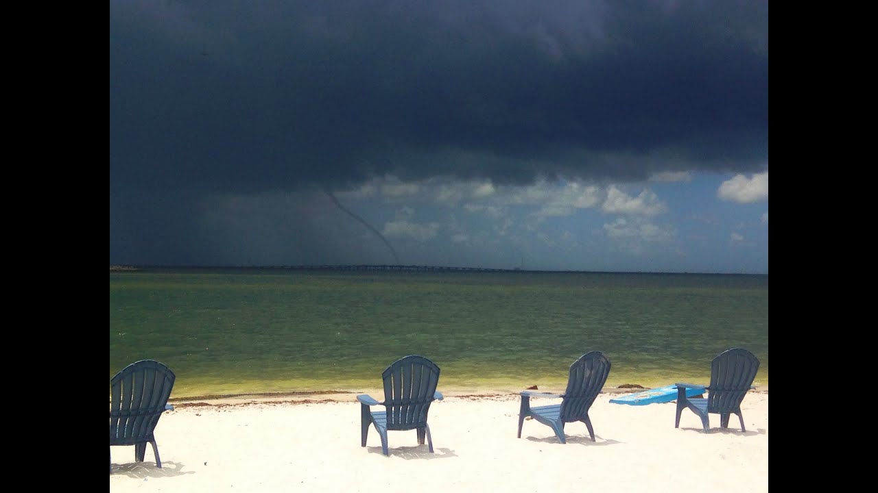 Water Spout Tampa Bay Howard Franklin Bridge - YouTube