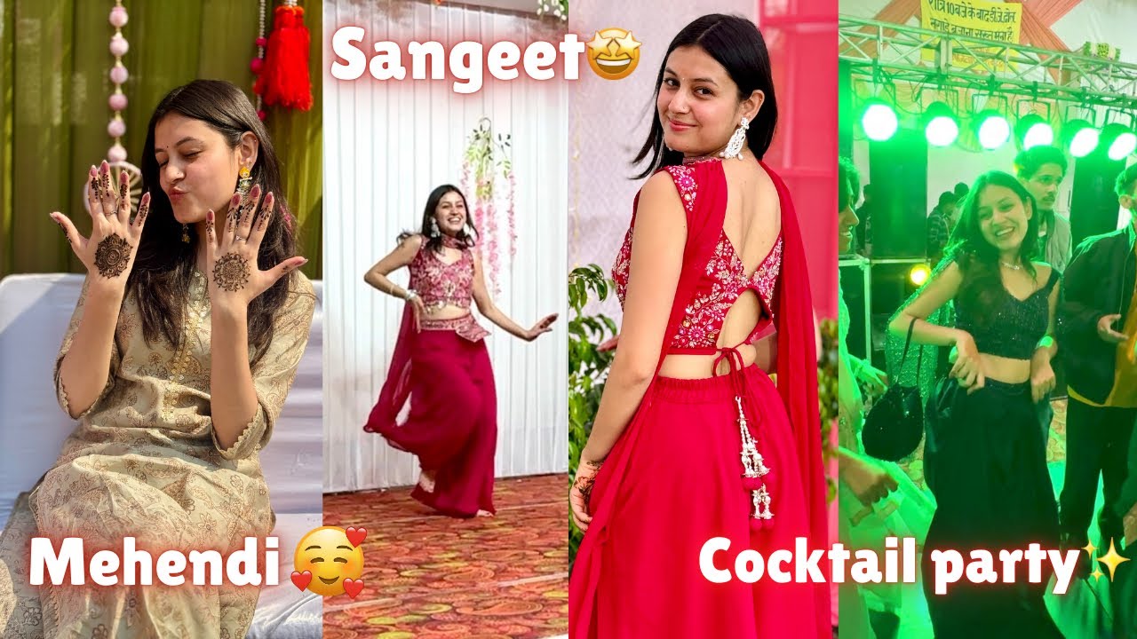 Pahadi Sangeet, Mehendi, Cocktail Party😍 ️ | Shadi vlog | Kanika ...