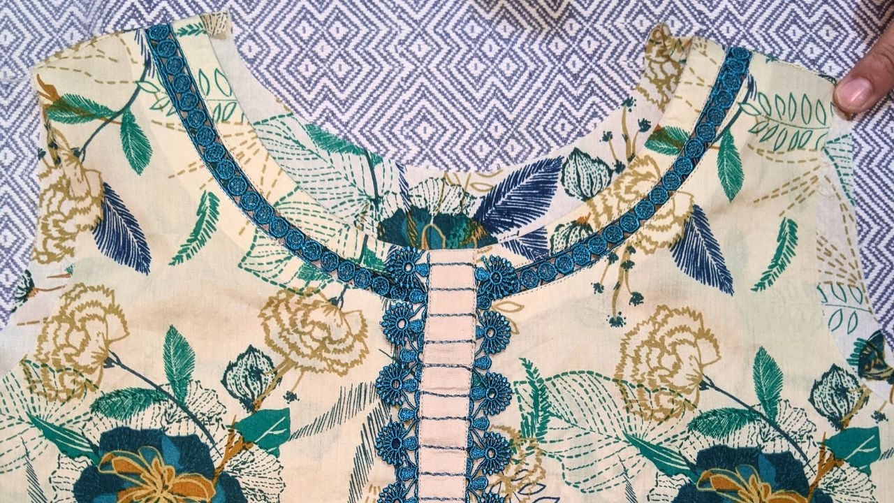 Neck design with joint lace | Trending neck design with joint lace ...