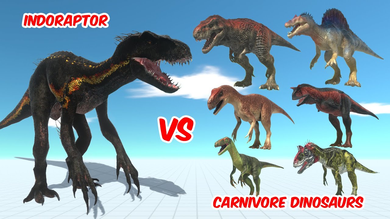 INDORAPTOR (Remastered) vs ALL UNITS (Carnivore Dinosaurs) - Animal ...
