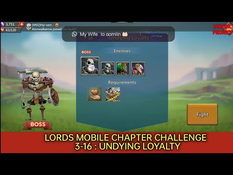 Lords Mobile Chapter Challenge 3-16 Undying Loyalty - YouTube